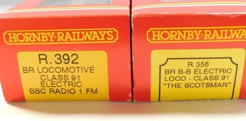 Hornby OO gauge Class 91 locomotives, R356 Class 91 The Scotsman, and ...