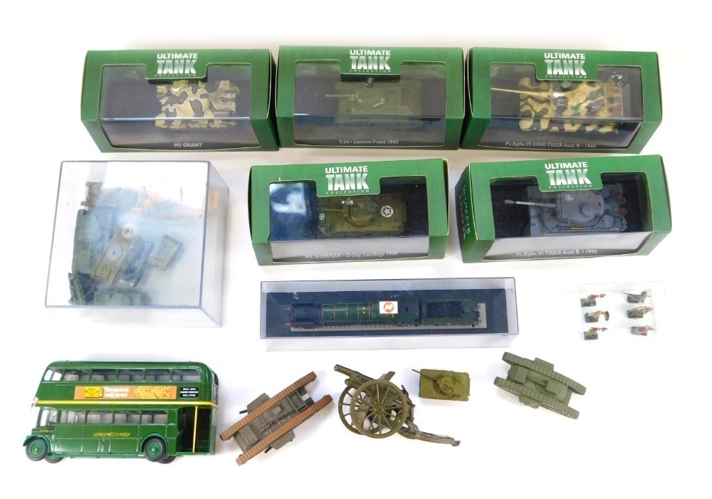 Atlas Editions and other diecast tanks, including PZKPFWVI Tiger, Ausfe ...