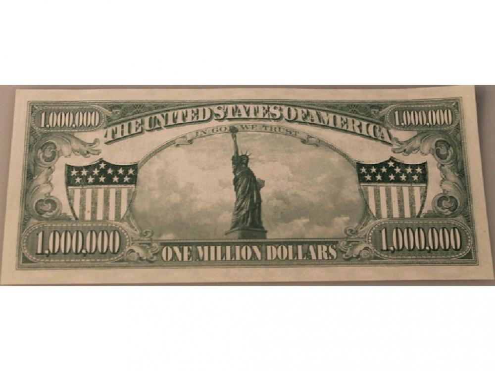 A United States one million dollar novelty bank note