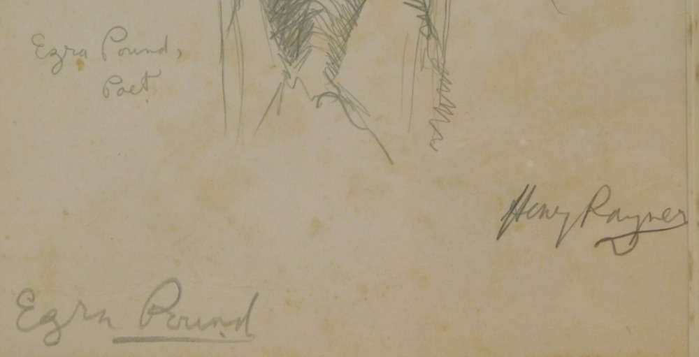 •Hewitt Henry Rayner (1902-1957). Ezra Pound Poet, pencil drawing ...