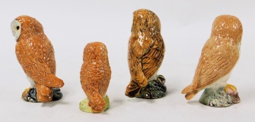 Three Beswick pottery figures of Barn Owls, number 2026, impressed and ...