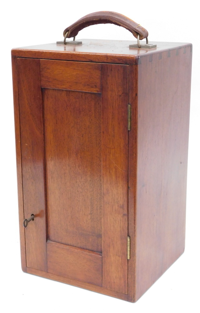 A late 19th/early 20thC brass and ebonised microscope, one lens stamped ...