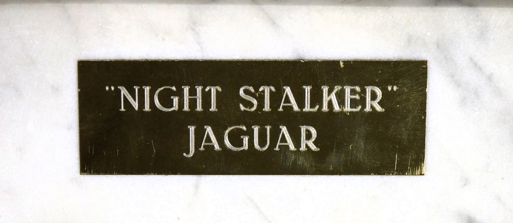 A plaster bust of a Night Stalker Jaguar, by O'neil Meredith, limited ...