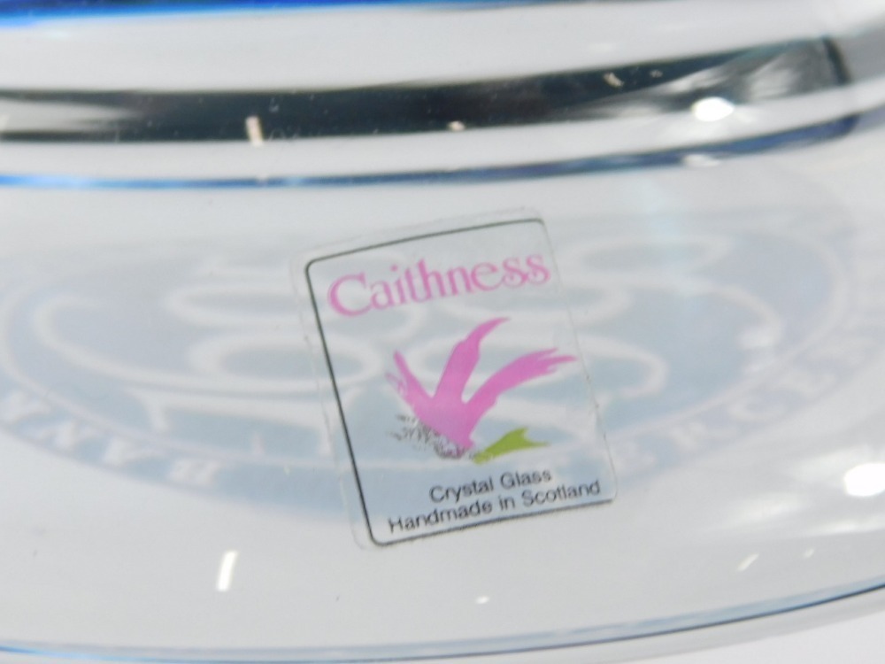 A Caithness glass bowl, decorated with flowers, made to commemorate the ...