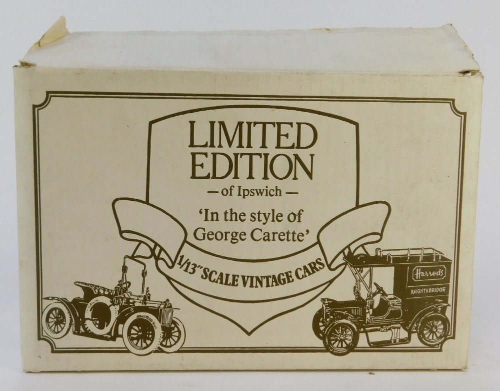 A limited edition of Ipswich tinplate model car, in the style of George ...