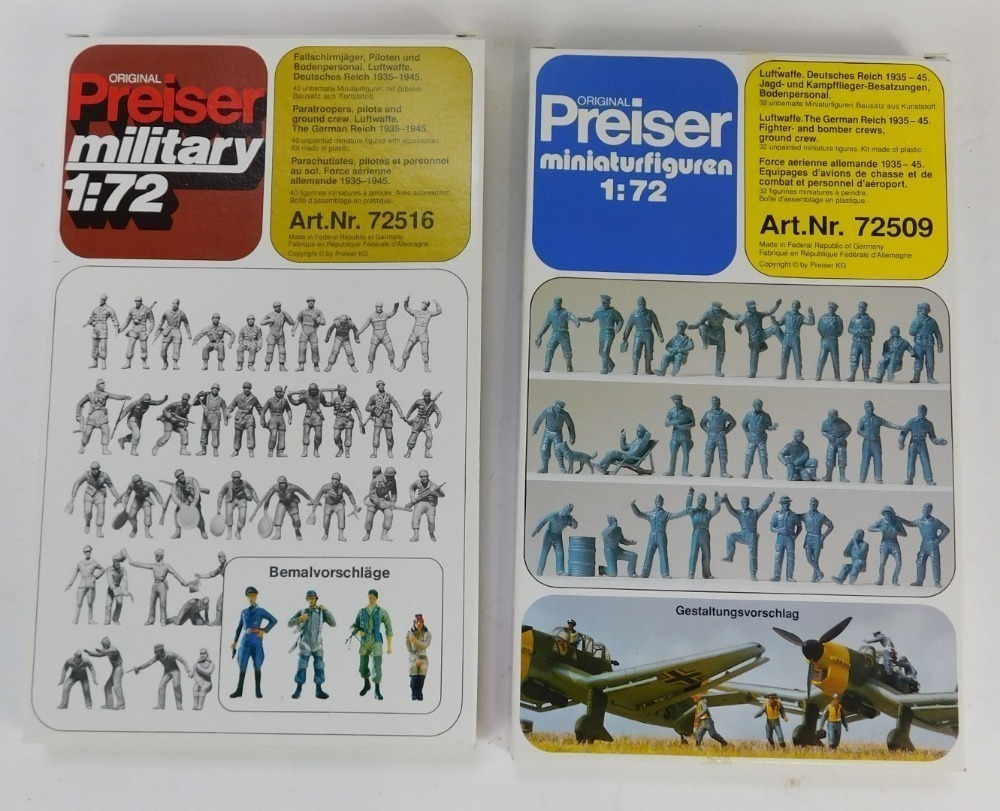 Preiser military 1:72 and 1:87 scale figure sets, to include Luftwaffe ...