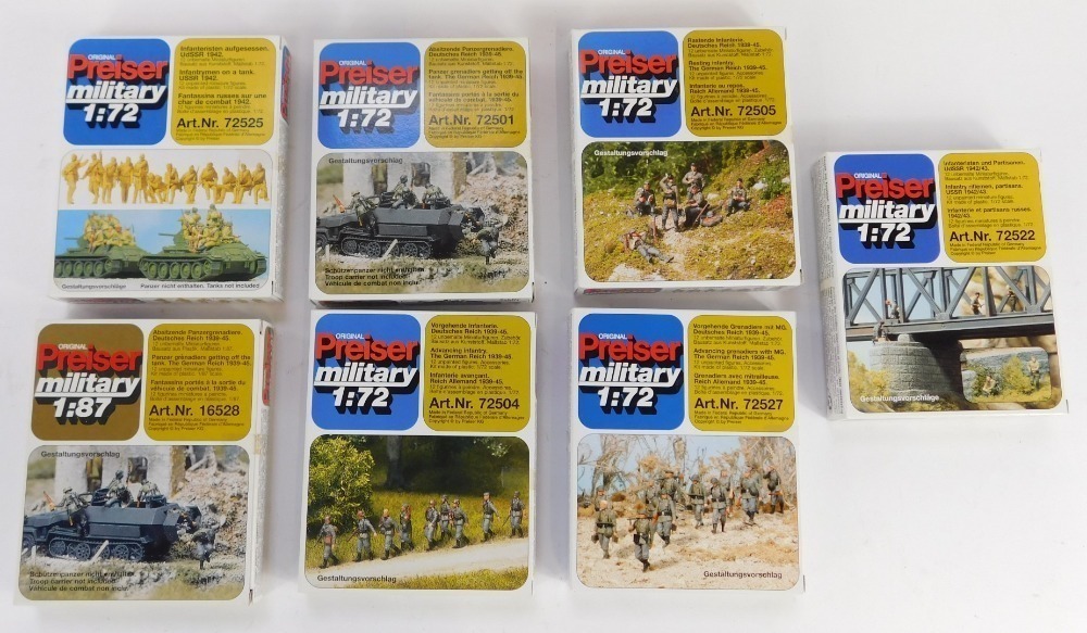 Preiser military 1:72 and 1:87 scale figure sets, to include Luftwaffe Pilots and Ground Crew ...