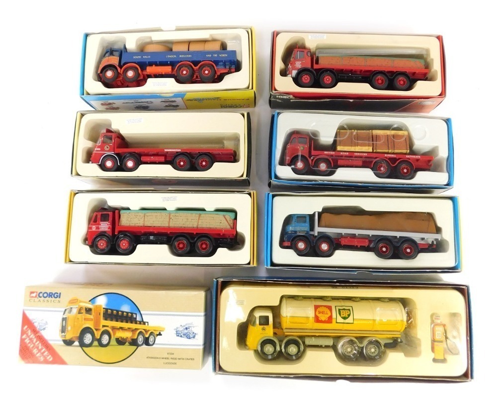 Corgi Classics diecast flat bed trucks, including 97334 Acton eight ...