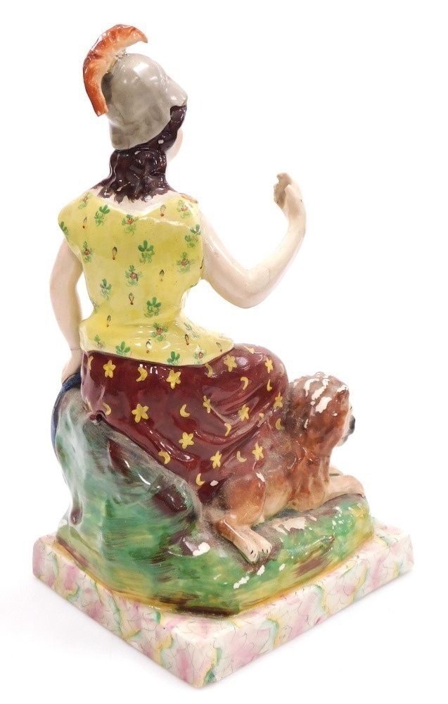 An early 19thC Staffordshire pottery figure of Britannia, in the manner ...