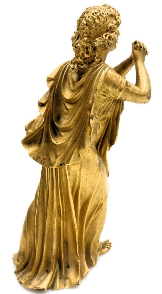 An early 19thC Regency gilt bronze figure of a woman, in classical ...