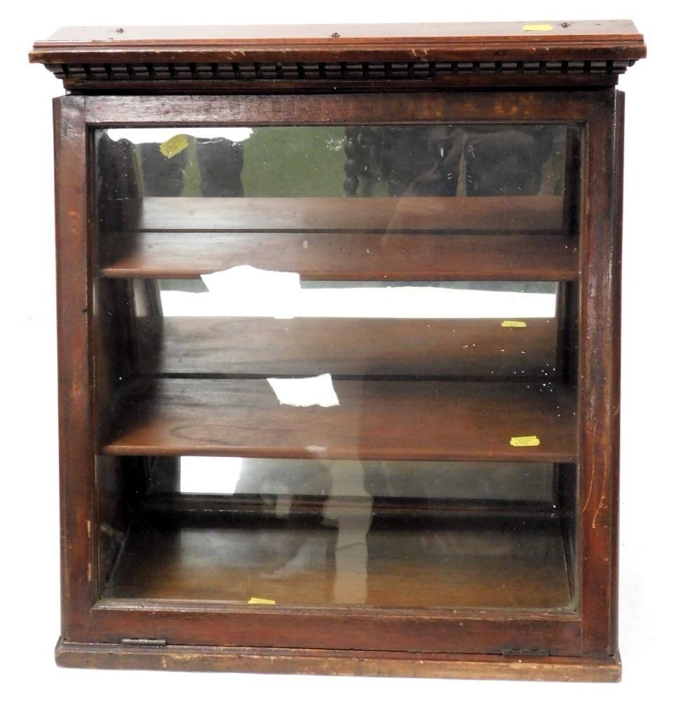 A Victorian counter top display cabinet, with lift top door and two ...