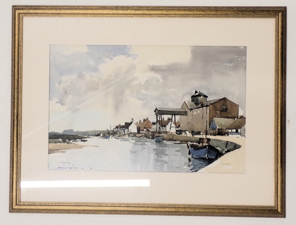 Edward Wesson (1910-1983). Wells Harbour, Norfolk, watercolour, signed ...