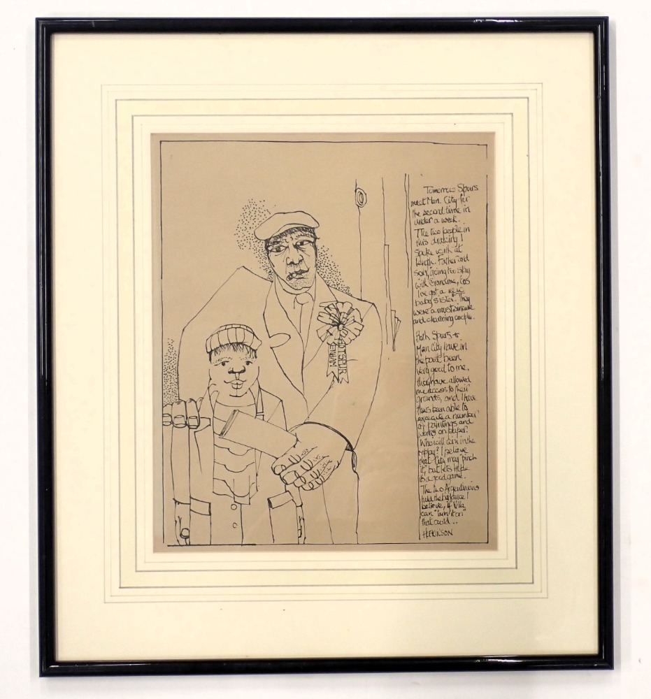 John Hopkinson (b.1941). Tomorrow Spurs meet Man City..., ink, signed ...