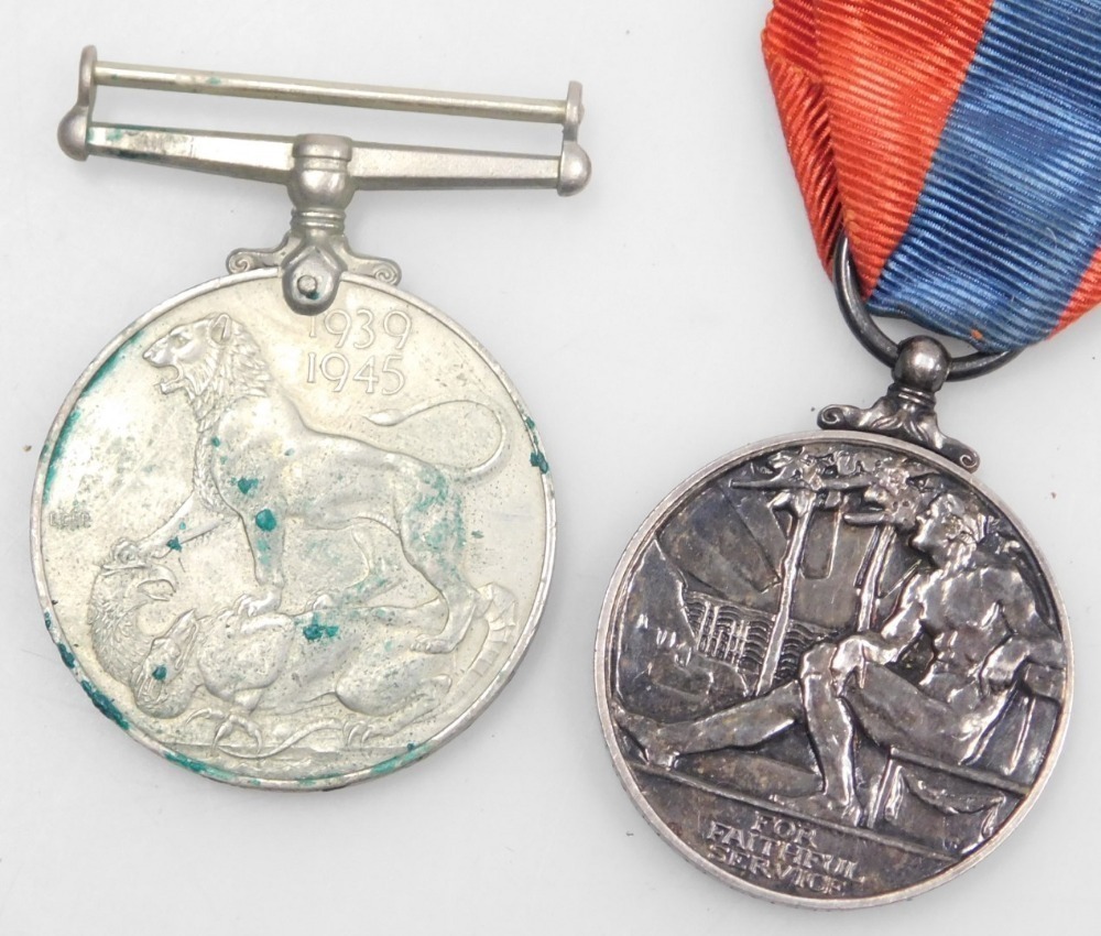 A George VI Imperial Service Medal, named to John William Cawthorne ...