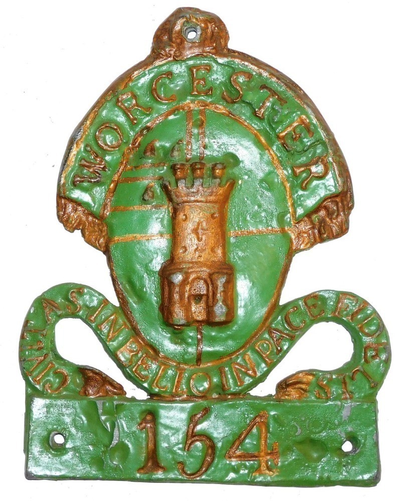 A replica fire mark for Worcester, painted lead, (Addis Ref 27A ...