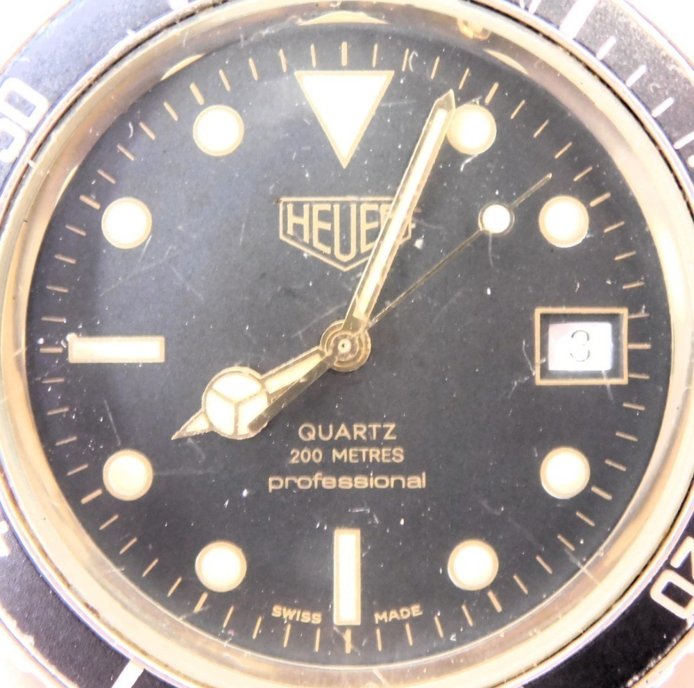 A gentleman's Heuer Professional 200m stainless steel cased wristwatch ...
