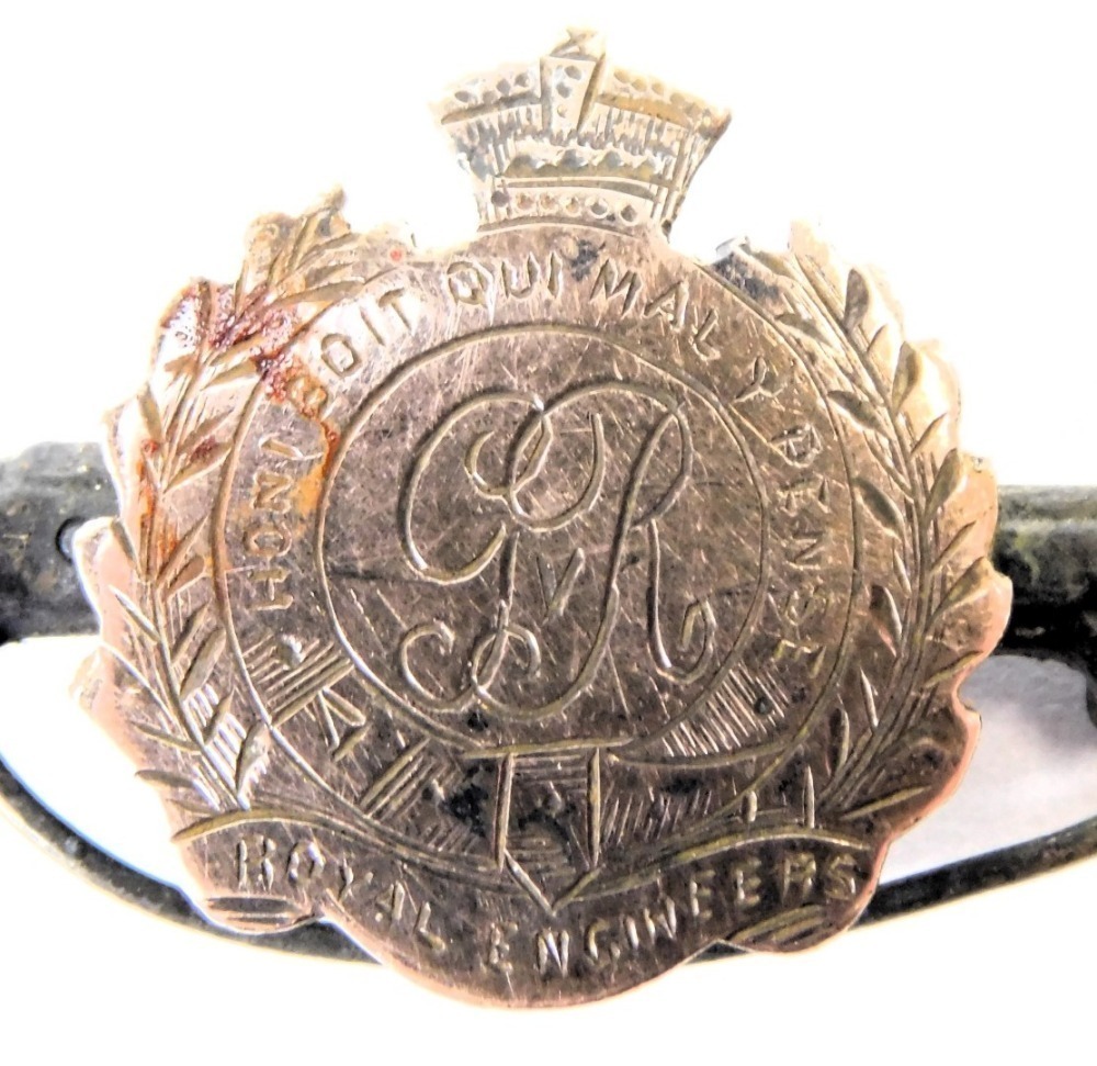 A Rifle Brigade sweetheart brooch, formed as a rifle with applied ...