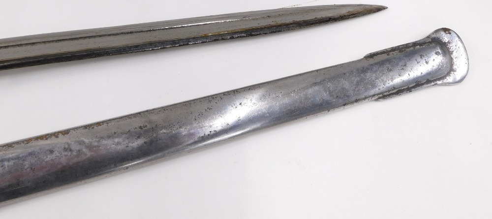 An early 20thC Chilean Cavalry trooper's sword, curved fullered blade ...