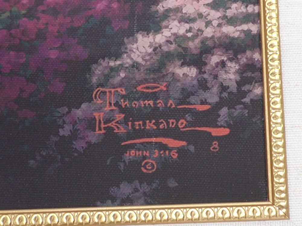 Thomas Kinkade, 20thC school. Make a Wish Cottage, oleographic print ...