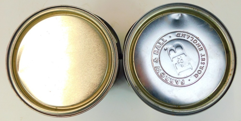 Two tins of Farrow & Ball estate emulsion paint, Tunsgate Green number ...