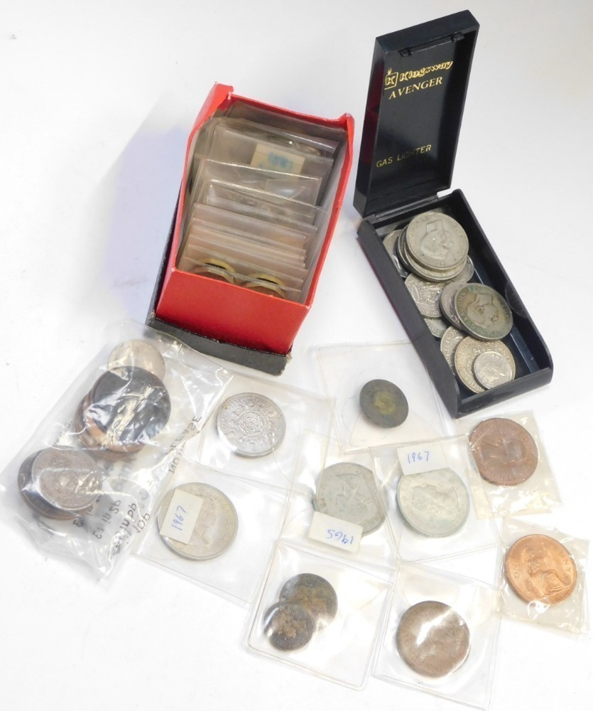 An early 20thC later silver and copper coinage, Gibraltar and Channel ...