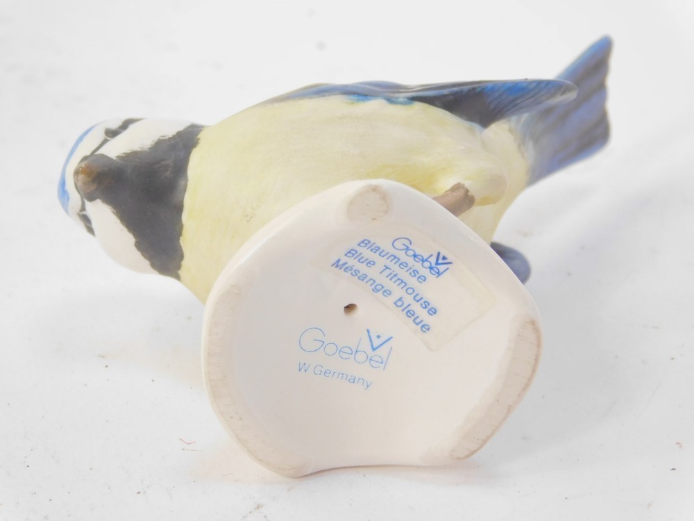 A group of Goebel matt porcelain birds, to include Blue Titmouse ...