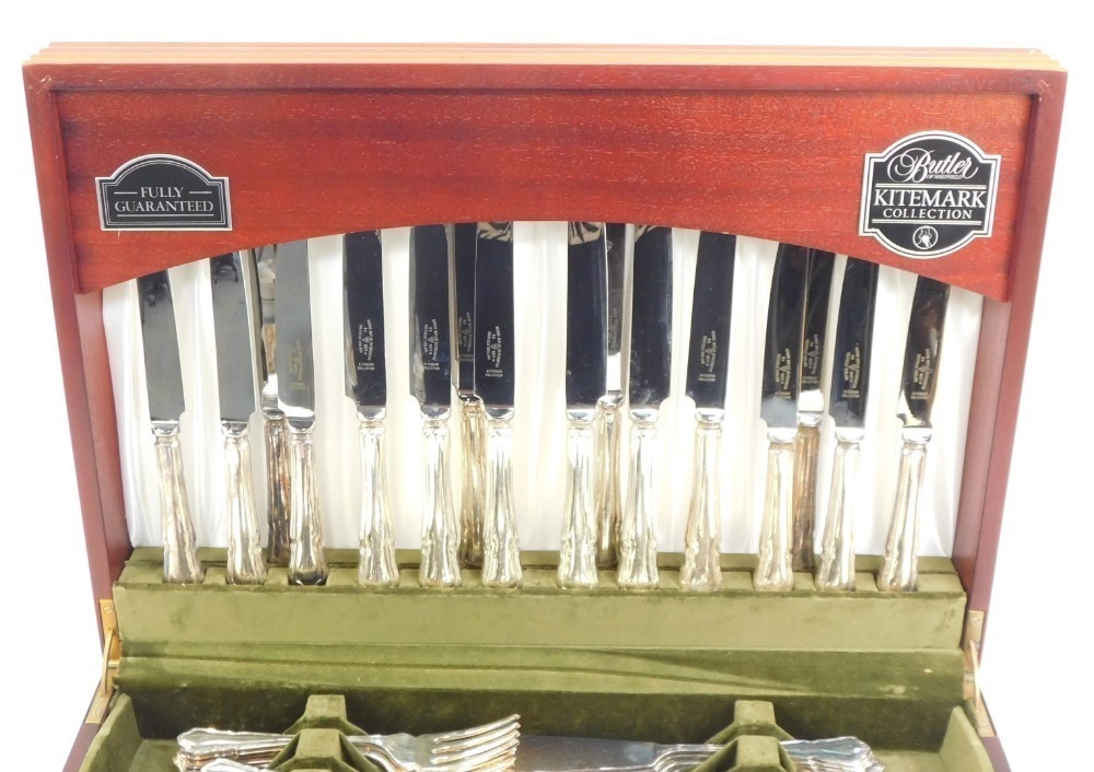 A Butler's silver plated twelve place setting canteen of cutlery ...
