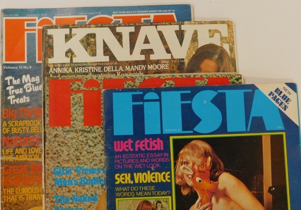A group of vintage glamour magazines, mainly Fiesta, various volumes ...