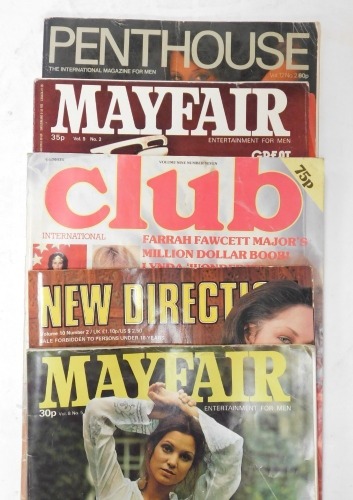 A collection of 1970's glamour magazines, including Knave, New ...