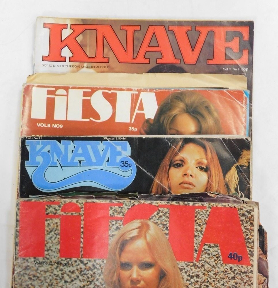 A collection of 1970's glamour magazines, including Knave, New ...