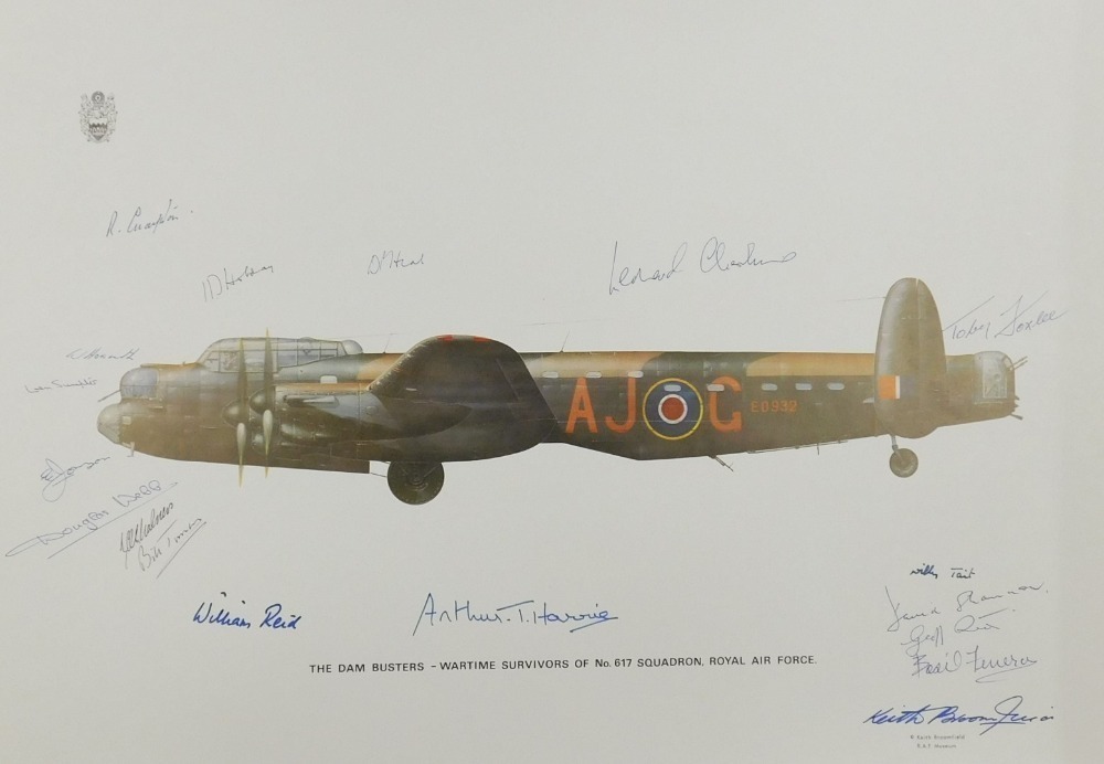 Five RAF Museum posters of WWII aircraft, bearing autographs ...
