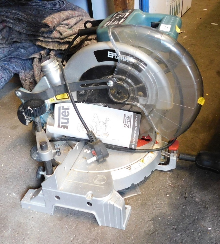 An Erbauer 254mm compound mitre saw.