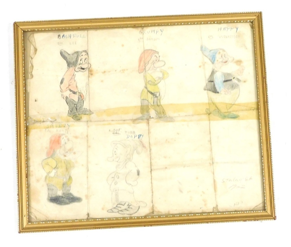 A WWII cartoon picture, drawn by George Bailey, POW, Stalag 86, Germany ...