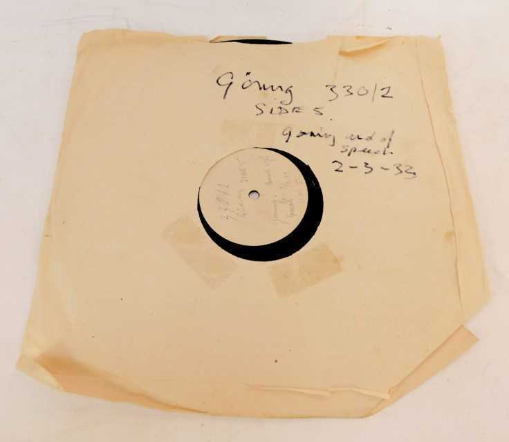 A collection of 1930's Third Reich speeches, on vinyl, by Hermann ...