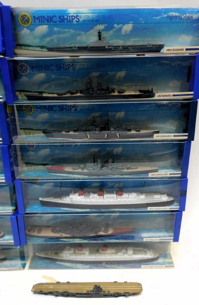A group of Minic Ship 1-1200 scale diecast models, to include USS ...