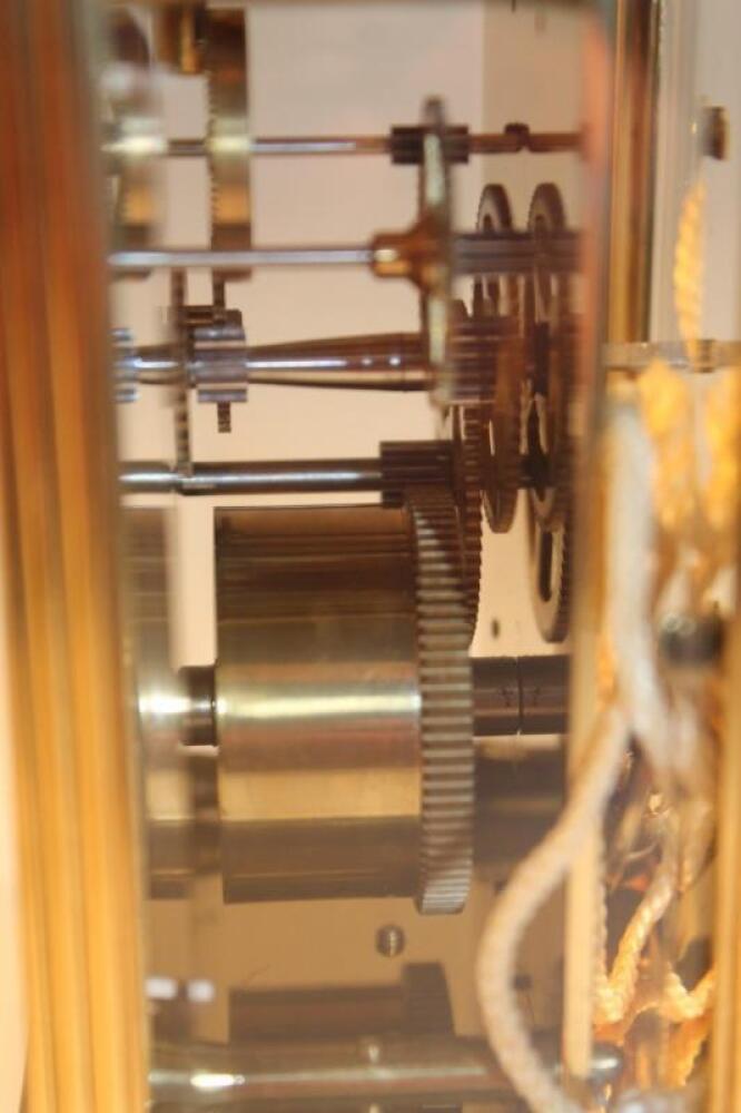 A modern Mappin and Webb brass carriage clock