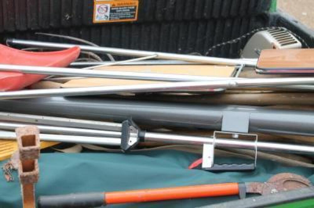 Various bygone farm tools