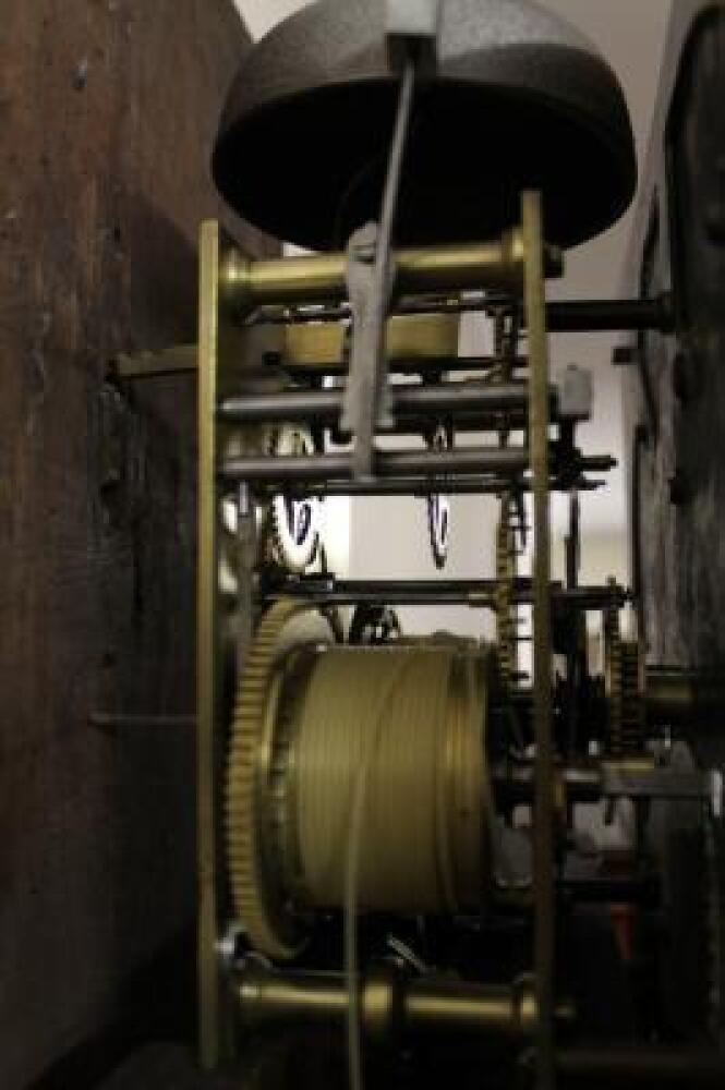An 18thC and later oak cased grandfather clock