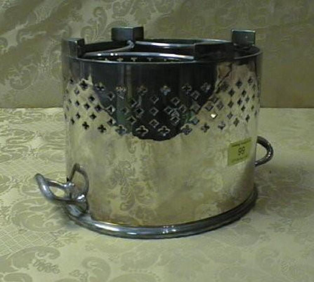 An EPNS flambe stand and burner by Walker & Hall