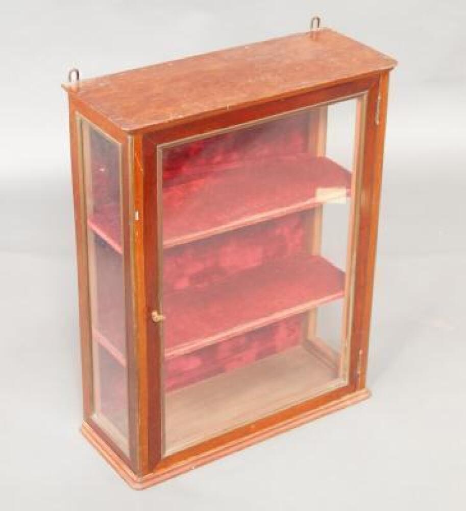 A Victorian wall mounted display cabinet