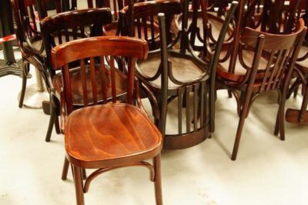 Twenty Bentwood chairs.
