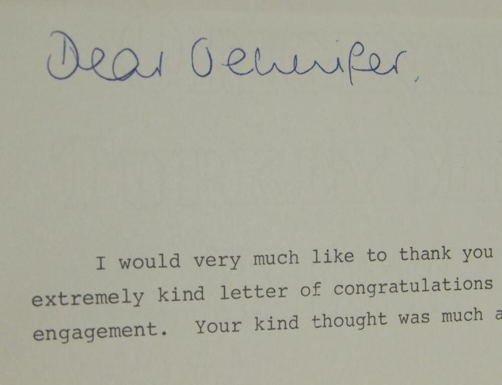 A signed and printed letter from Lady Diana Spencer