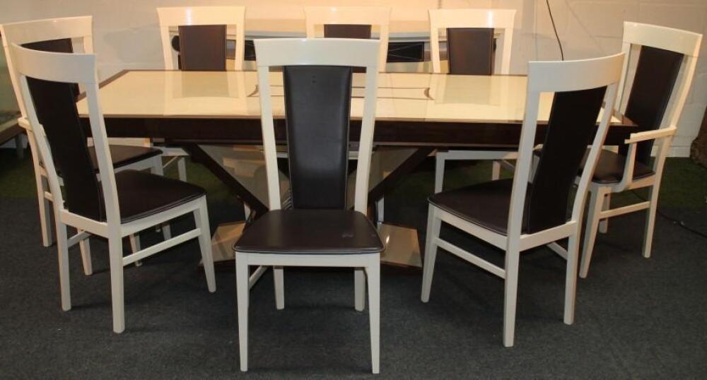 An Italian Art Deco design melamine finish dining room suite