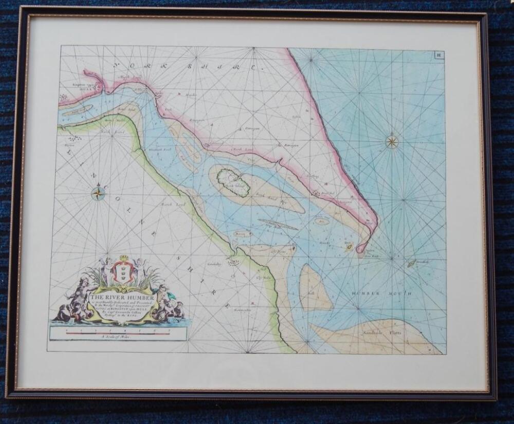 A reproduction map of Spurn point and the mouth of the Humber