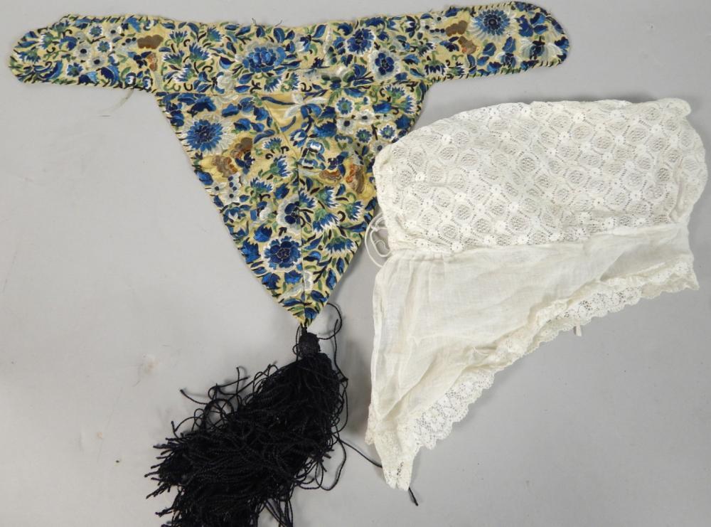 A triangular section of Chinese silk embroidery