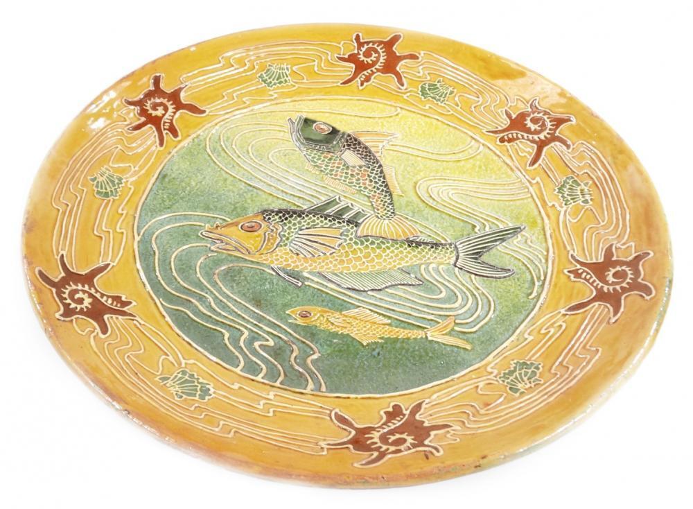 An early 20thC Foley Faience pottery charger