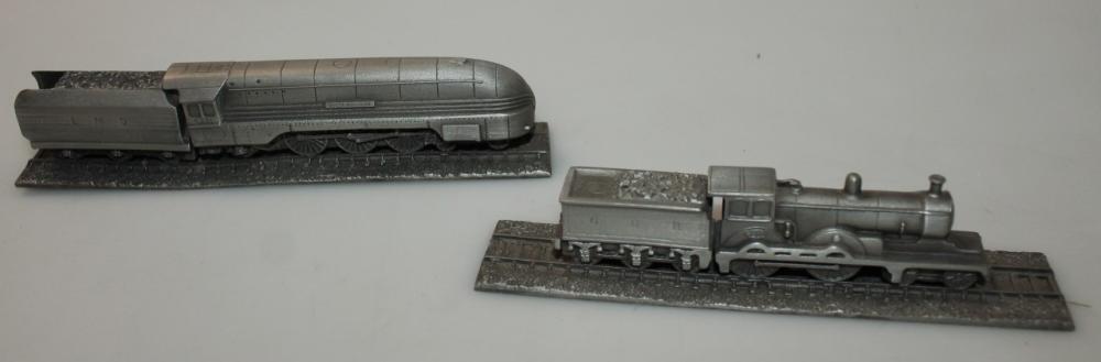 Various Royal Hampshire pewter Art Foundry train models