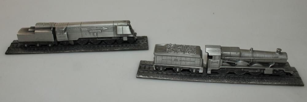 Various Royal Hampshire pewter Art Foundry train models
