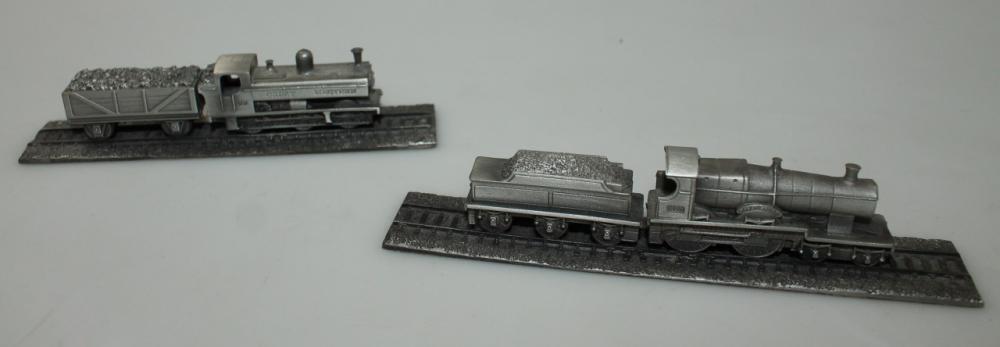 Various Royal Hampshire pewter Art Foundry train models