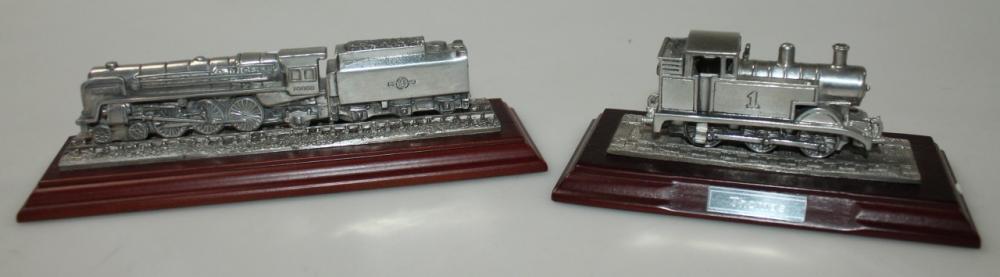 Various Royal Hampshire pewter Art Foundry train models